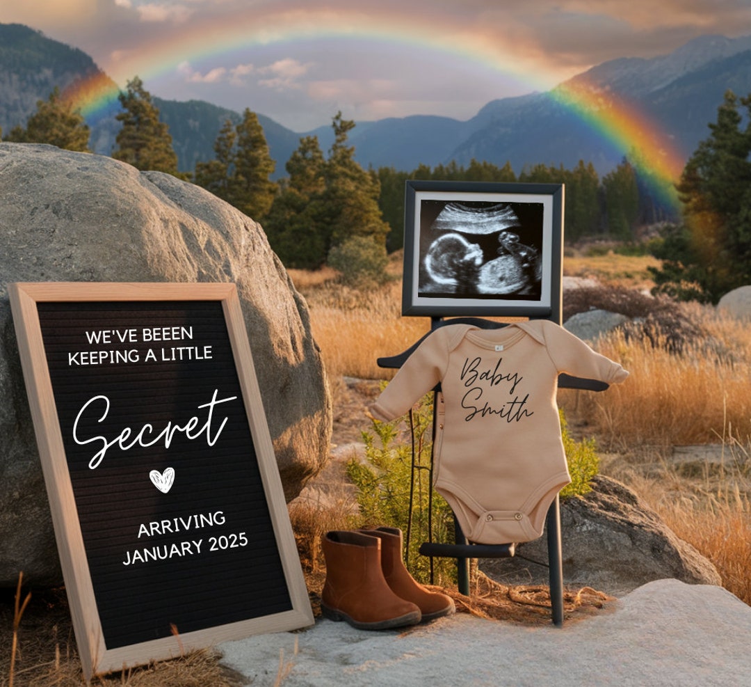 Rainbow Baby Announcement Rainbow Pregnancy Announcement Digital ...