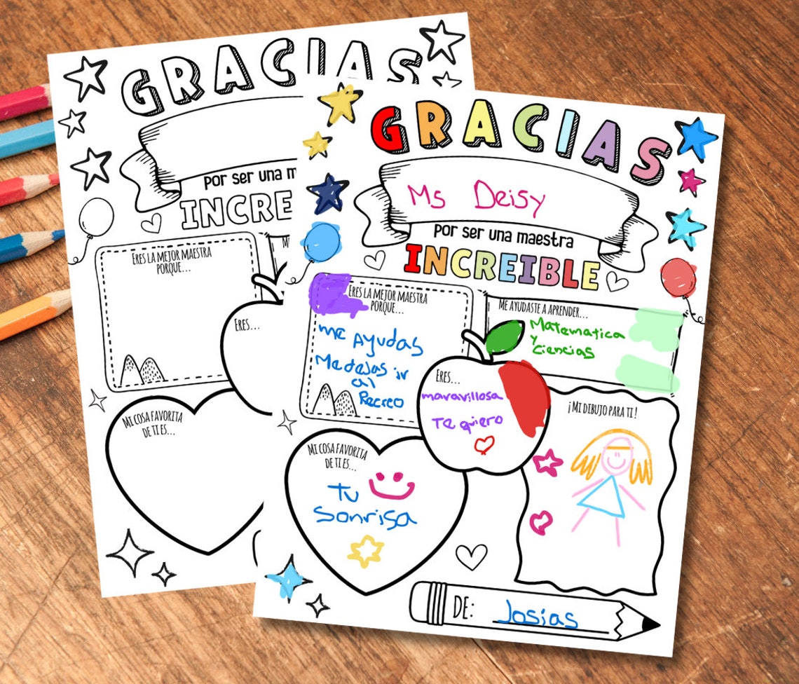 SPANISH Teacher Appreciation Printable Teacher Appreciation Week Gift ...