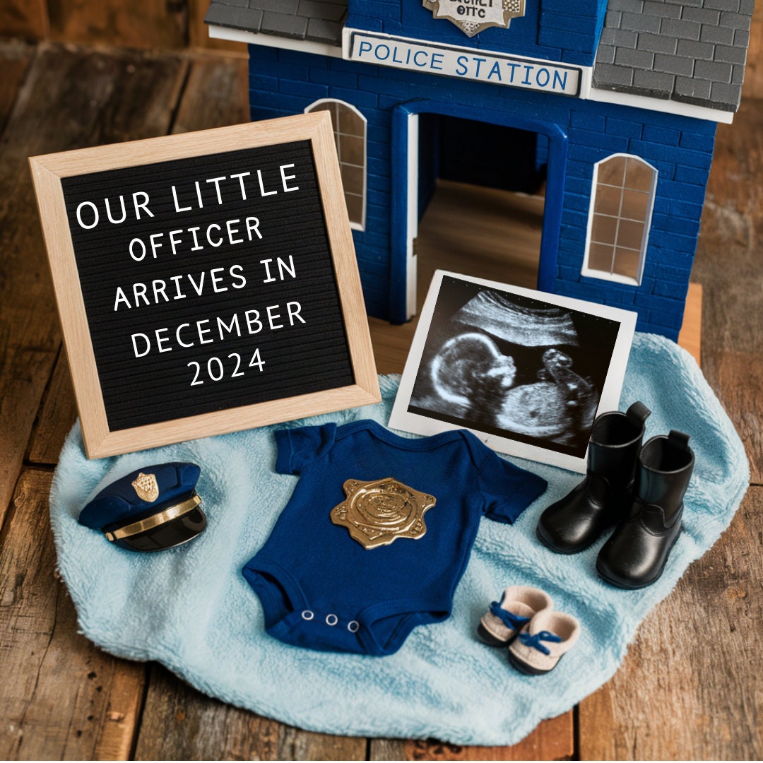 Cop Pregnancy Announcement to Husband Police Theme, Pregnancy Reveal ...