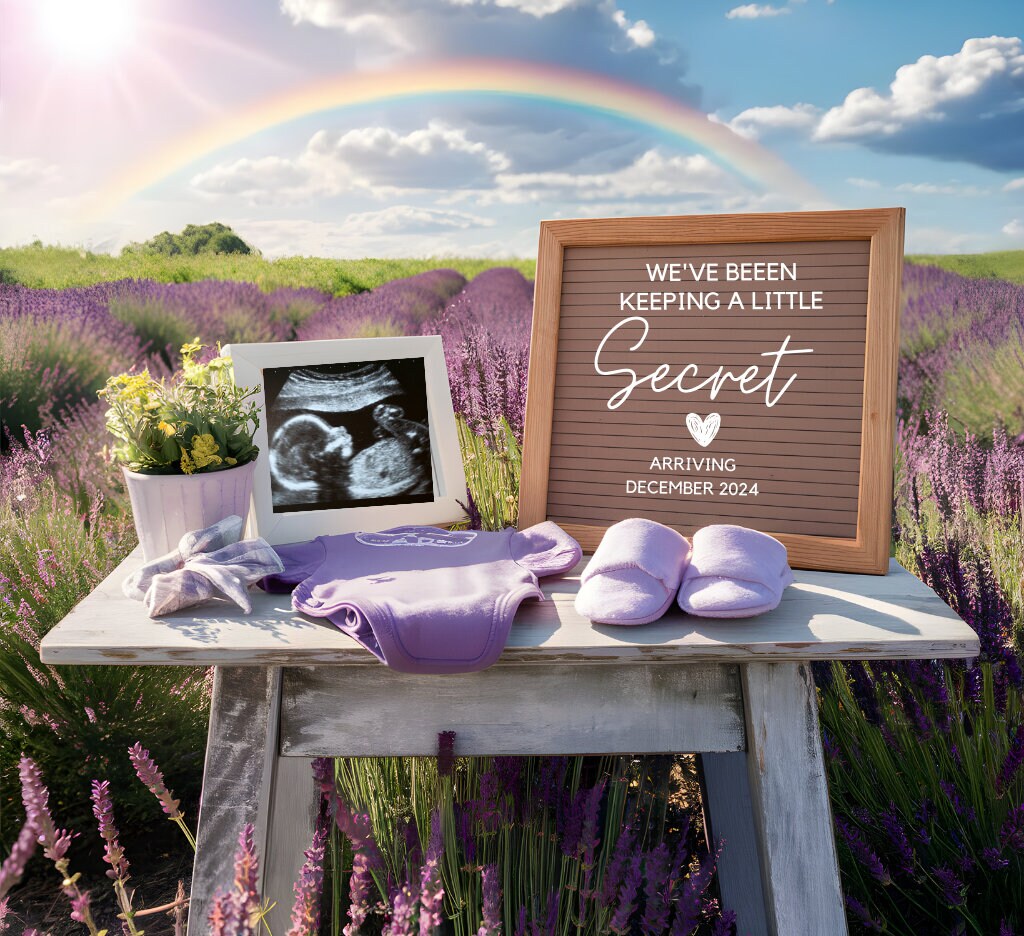 Rainbow Baby Announcement Rainbow Pregnancy Announcement Digital ...