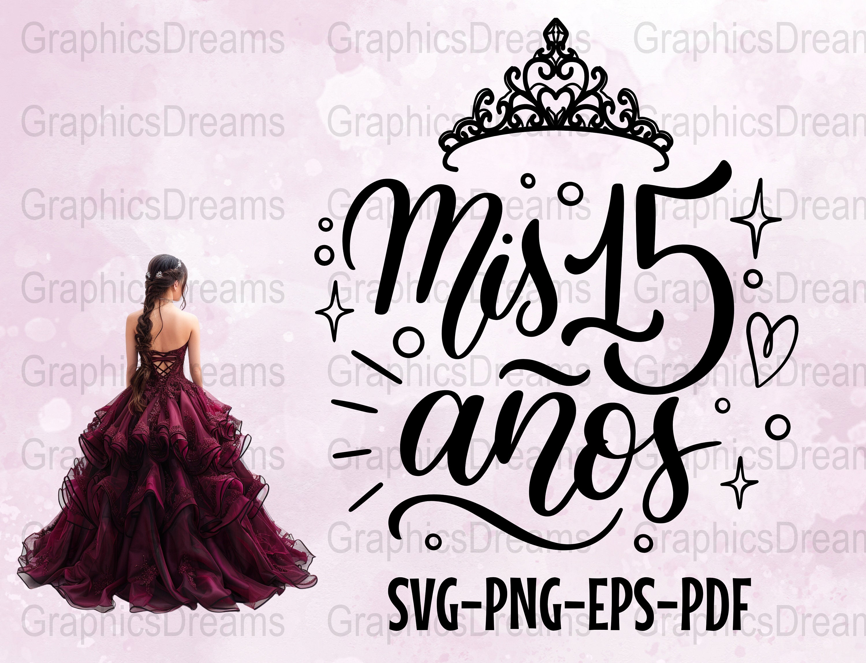 Mis Quince Años Svg Png | Latina Svg | Spanish Quotes Svg | Mis Xv Años ...