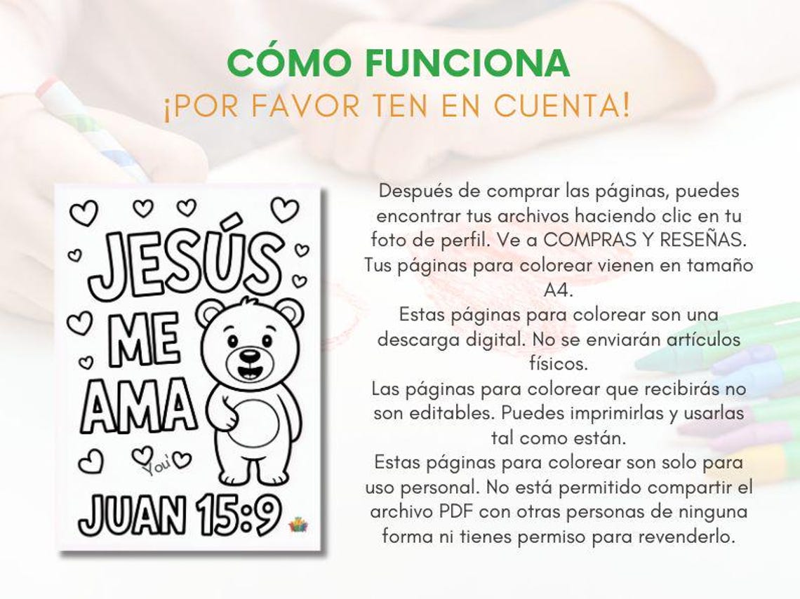 Spanish Bible Verse Coloring Pages: Sunday School Homeschool Printable ...