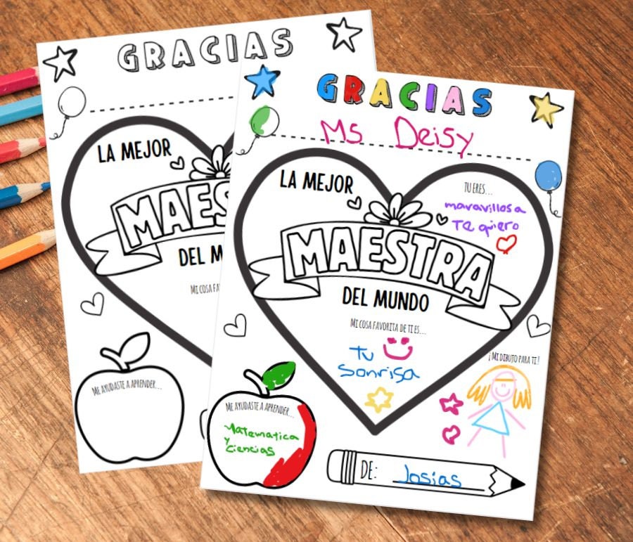 SPANISH Teacher Appreciation Printable Teacher Appreciation Week Gift Thank You Teacher Gifts ...