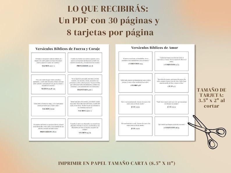 240 Spanish Bible Verse Cards: Printable Scripture Quotes (PDF Download ...