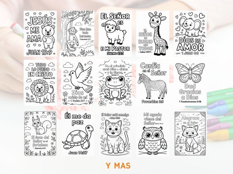 Spanish Bible Verse Coloring Pages: Sunday School Homeschool Printable ...