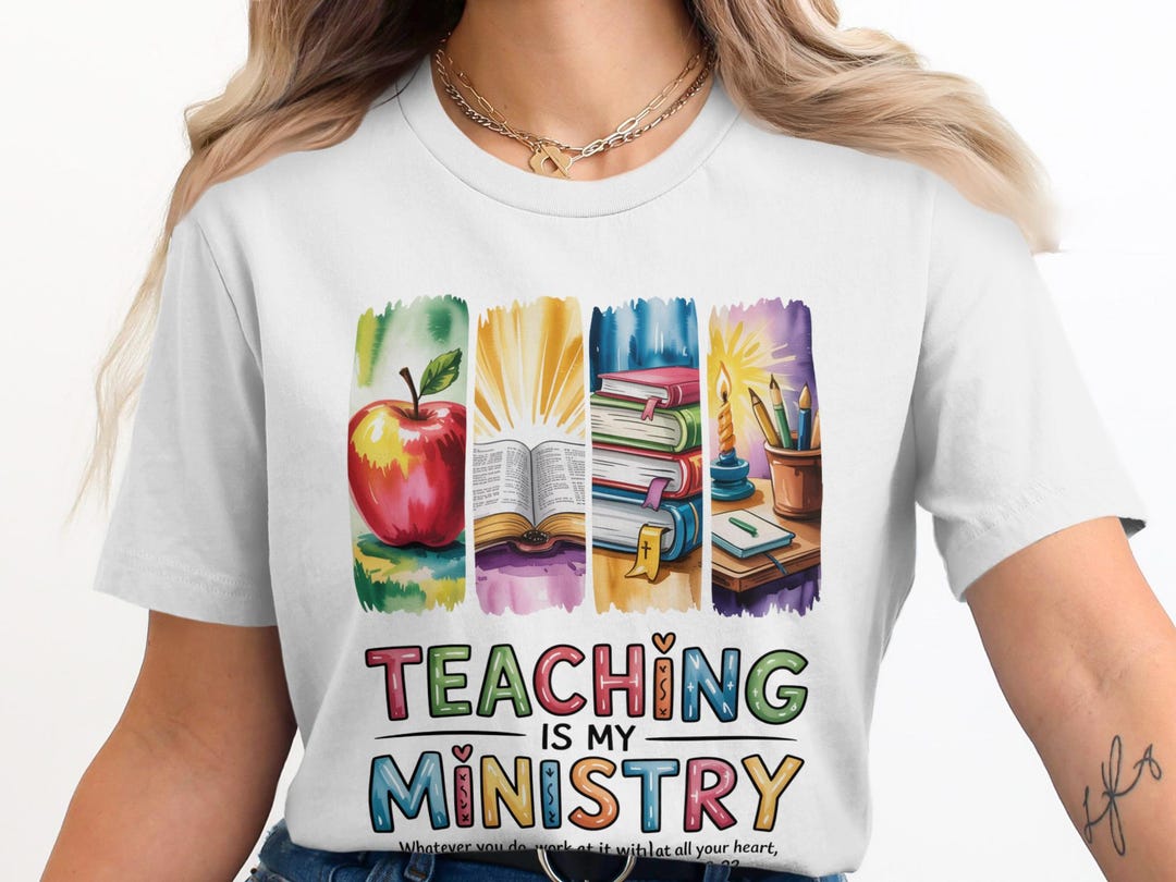 Christian Teacher PNG: Watercolor Bible Verse Design (digital Download ...