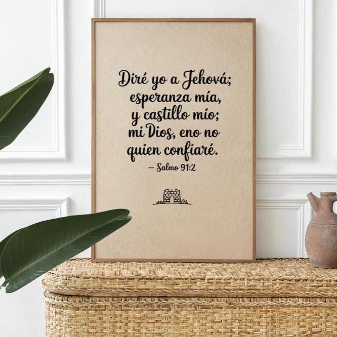 Psalm 91 Bible Verse Wall Art Set: Spanish Scripture Prints (digital ...