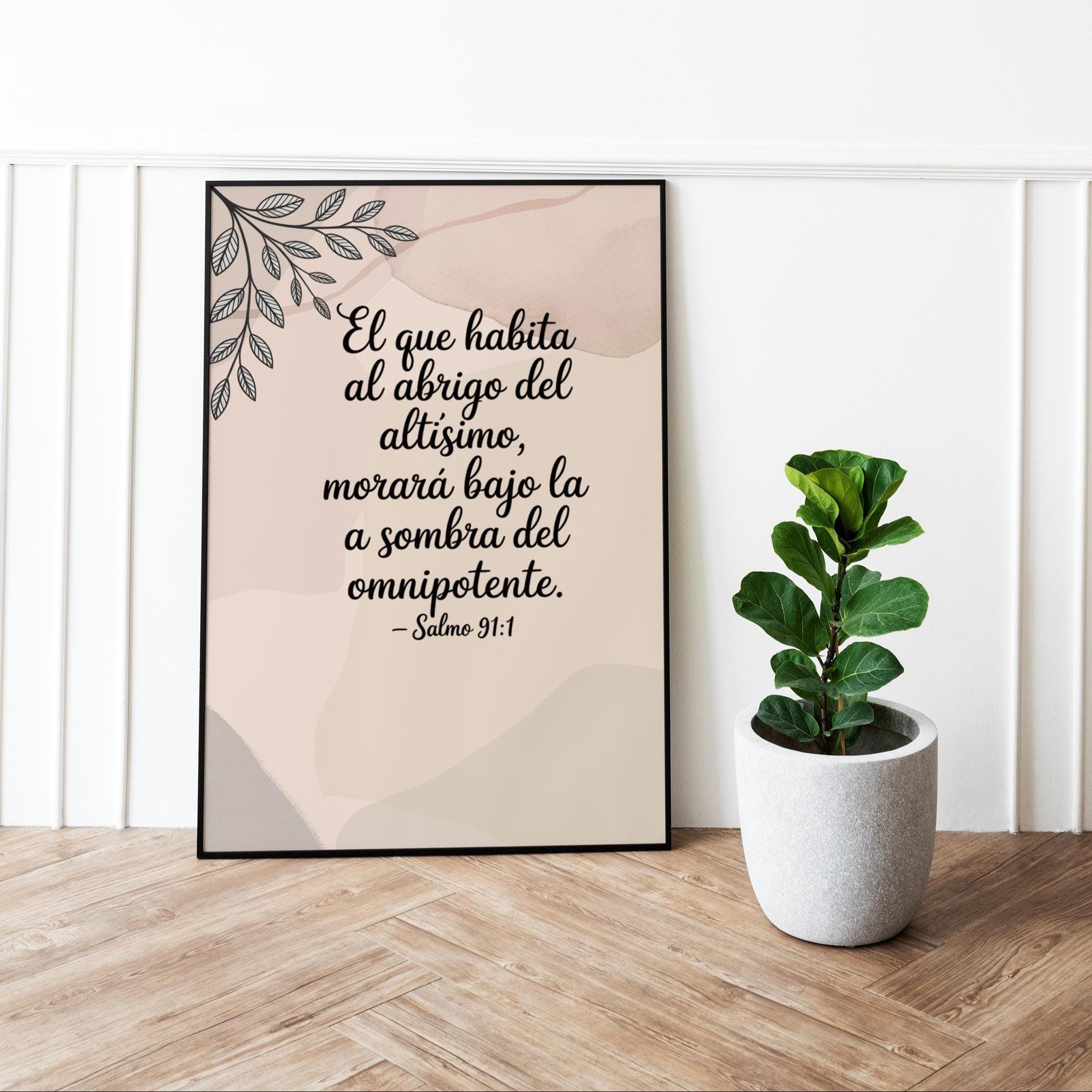 Psalm 91 Bible Verse Wall Art Set: Spanish Scripture Prints (digital ...