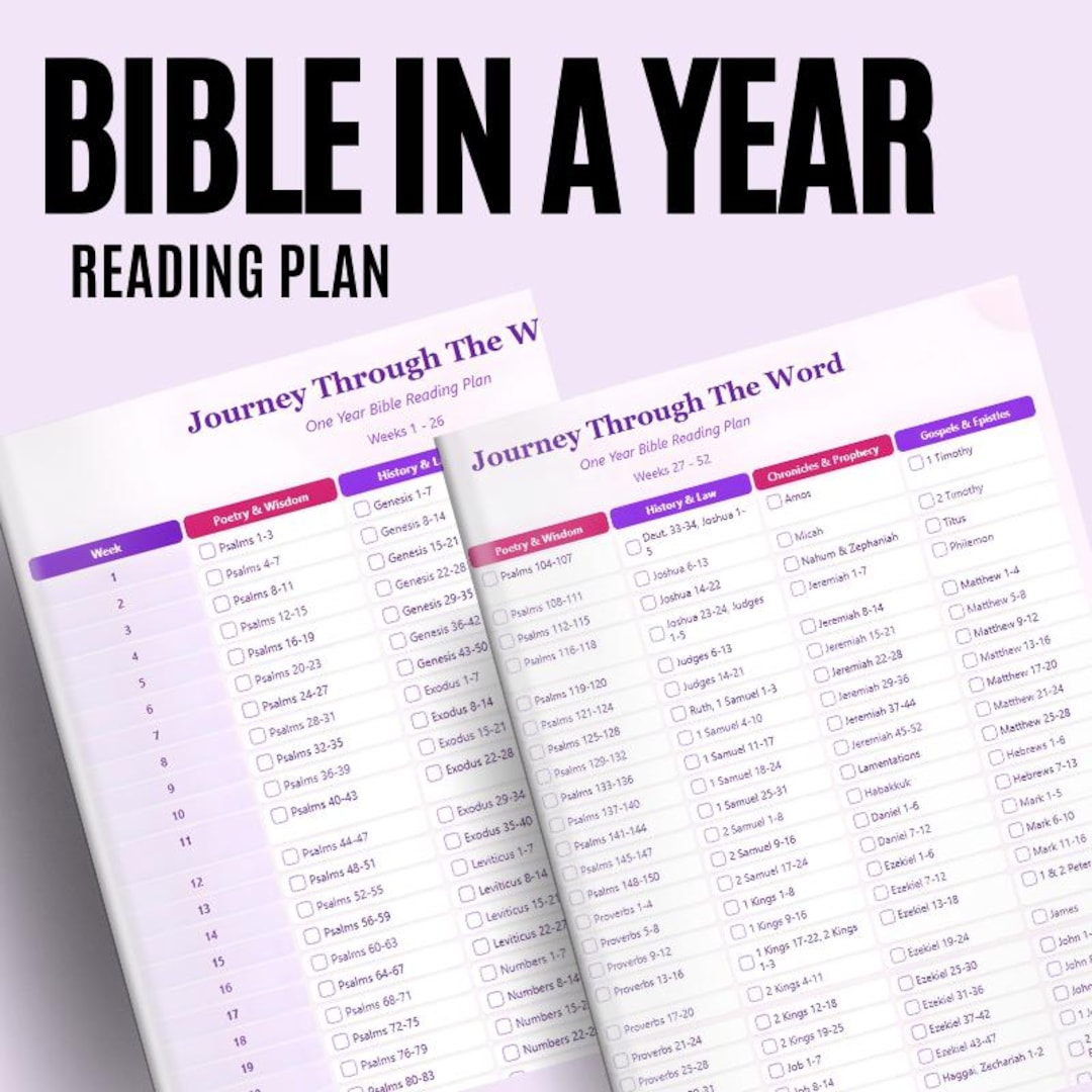 Printable Bible Reading plan Bible In A Year Reading Plan Monthly ...