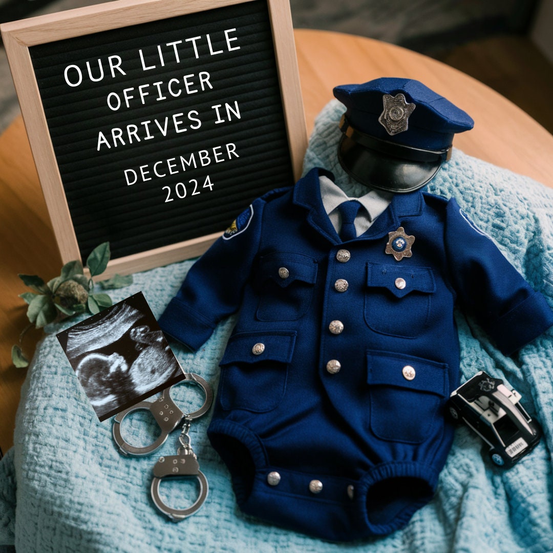 Cop Pregnancy Announcement to Husband Police Theme, Pregnancy Reveal ...