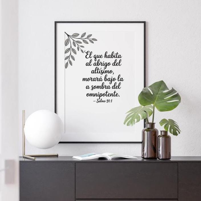 Psalm 91 Bible Verse Wall Art Set: Spanish Scripture Prints (digital ...