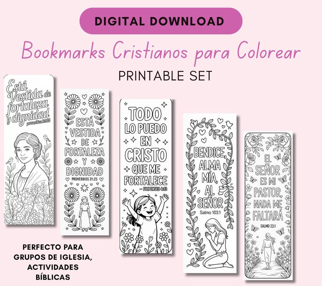 Spanish Christian Coloring Bookmarks: Bible Verse Printables (digital ...