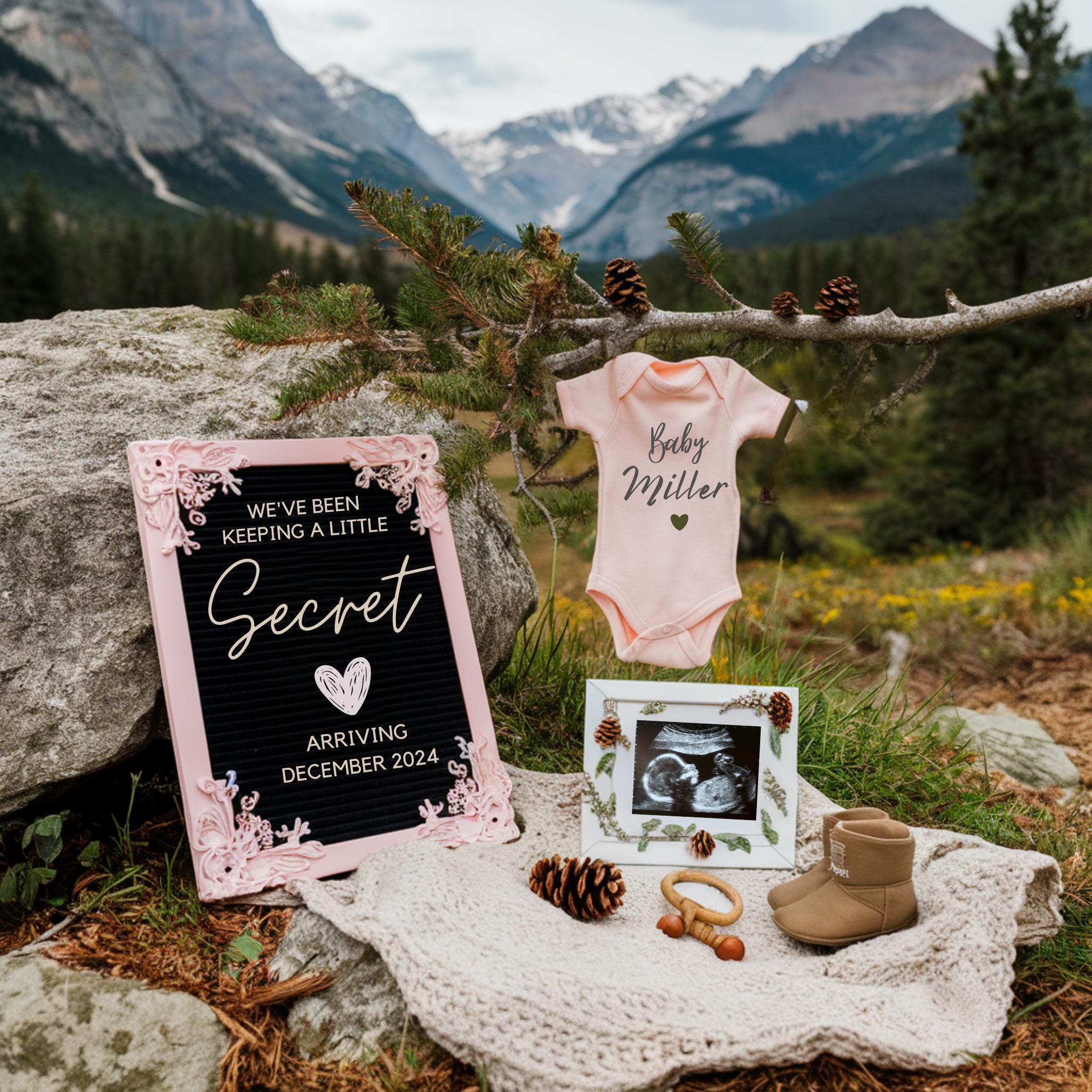 Gender Neutral Pregnancy Announcement: Mountain Theme (digital PDF) - Etsy