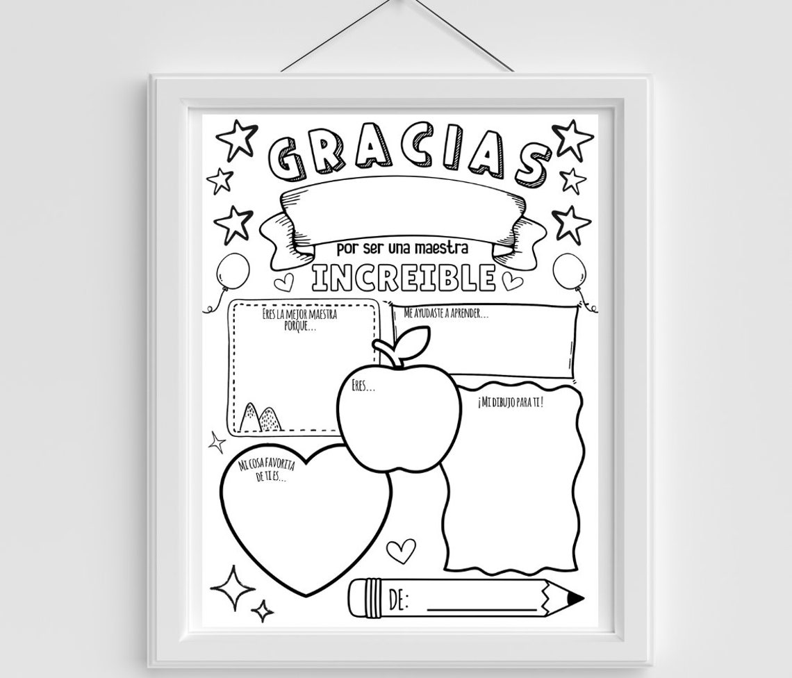SPANISH Teacher Appreciation Printable Teacher Appreciation Week Gift ...