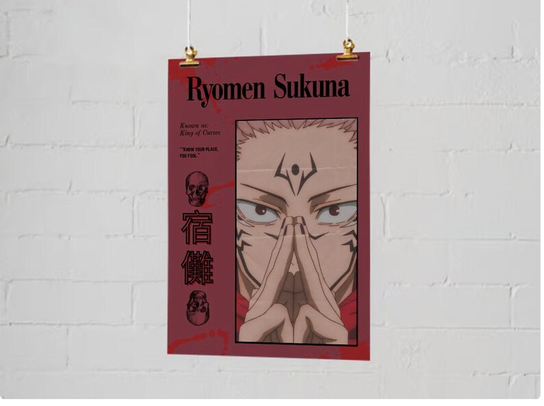 Sukuna Printable Poster digital File Jujutsu Kaisen Print - Etsy