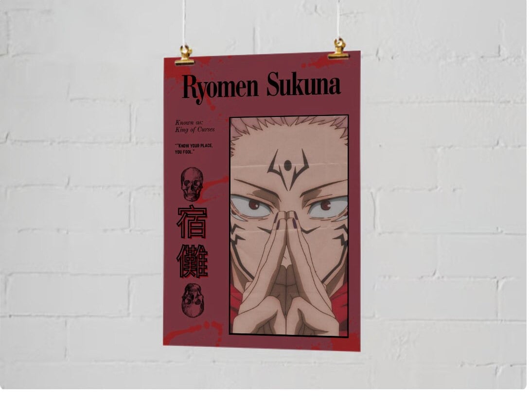 Sukuna Printable Poster digital File Jujutsu Kaisen Print - Etsy