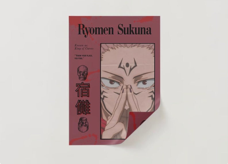 Sukuna Printable Poster digital File Jujutsu Kaisen Print - Etsy
