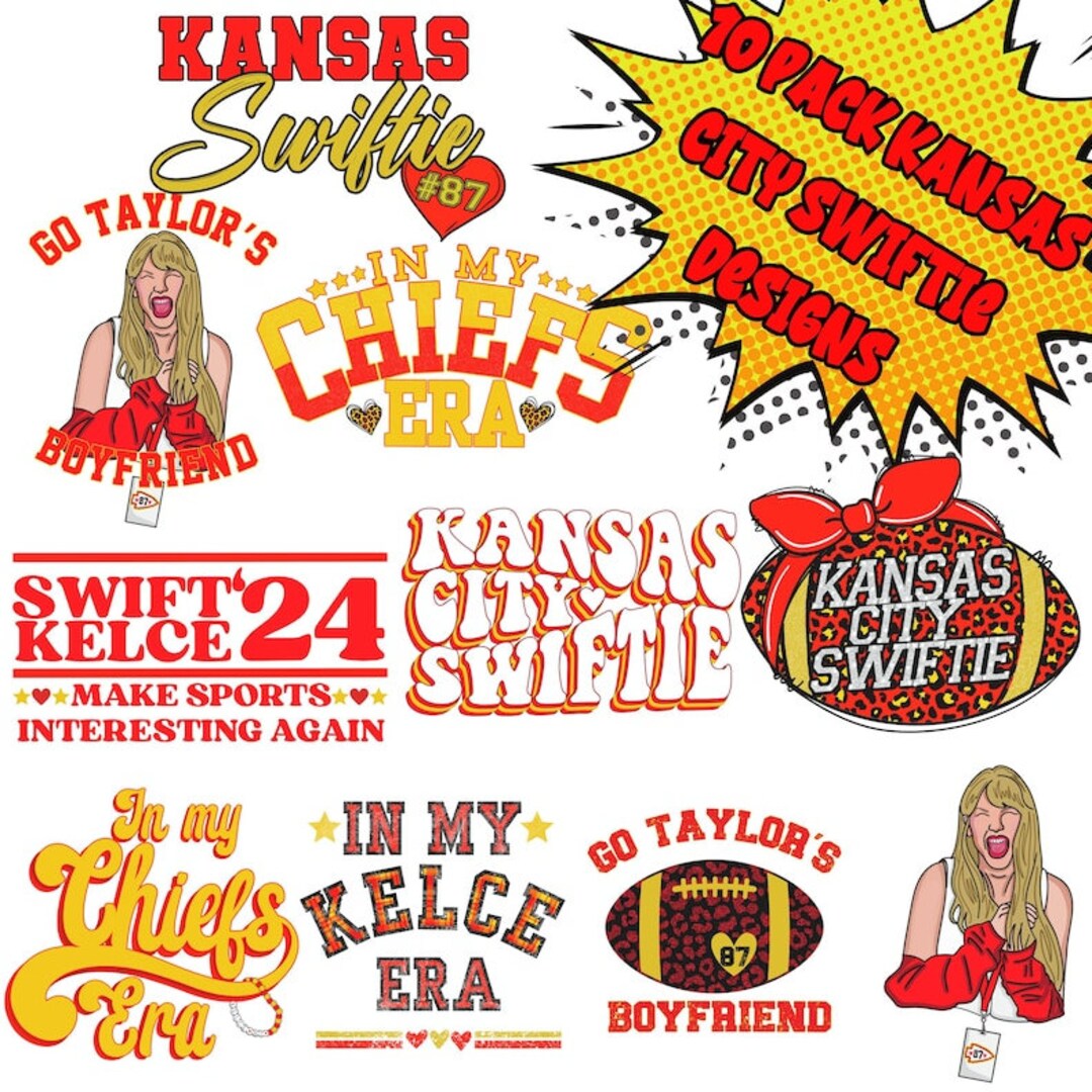Kansas City Football Swiftie PNG Bundle Travis Kelce Taylor Swift 87 ...