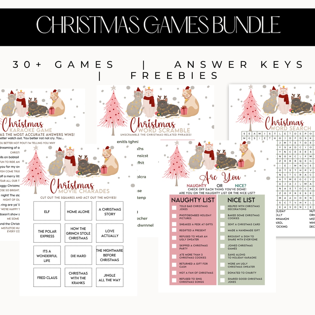 Printable Games Pack: Instant Christmas Fun for Your Celebrations ...
