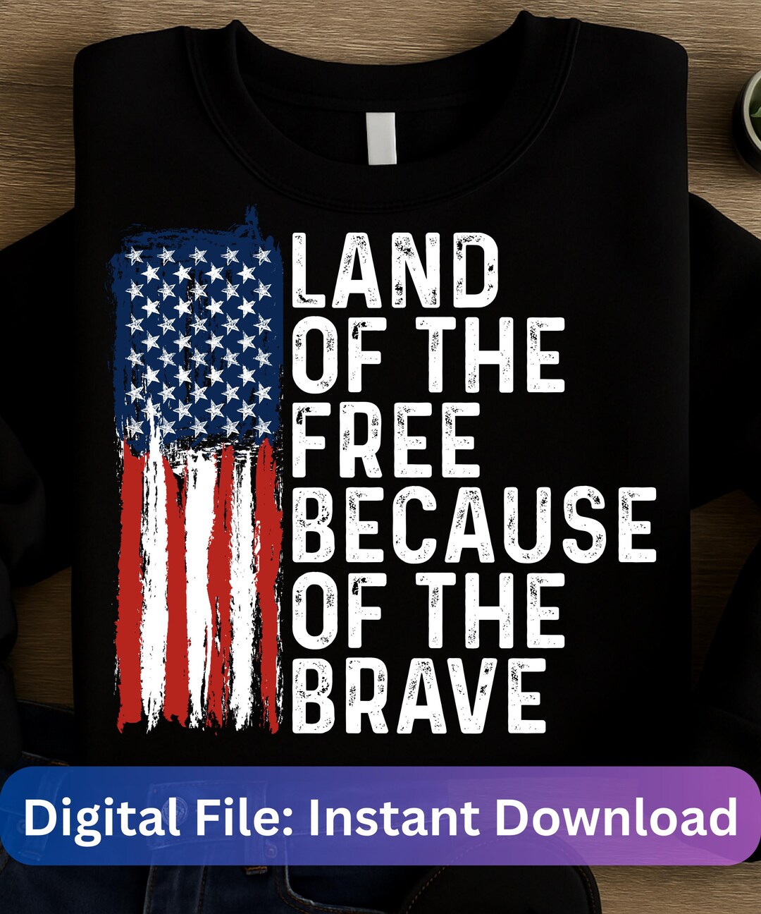 America Land of the Free Because of the Brave PNG, 4th of July PNG ...