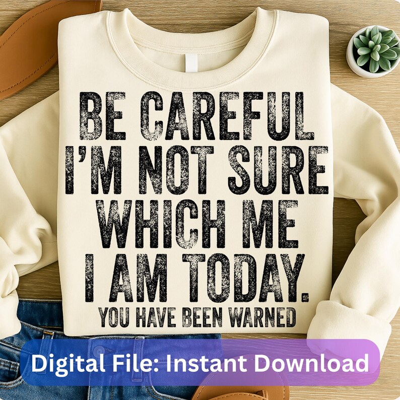 Funny Split Personality Quote PNG: Vintage Humor Design (digital ...