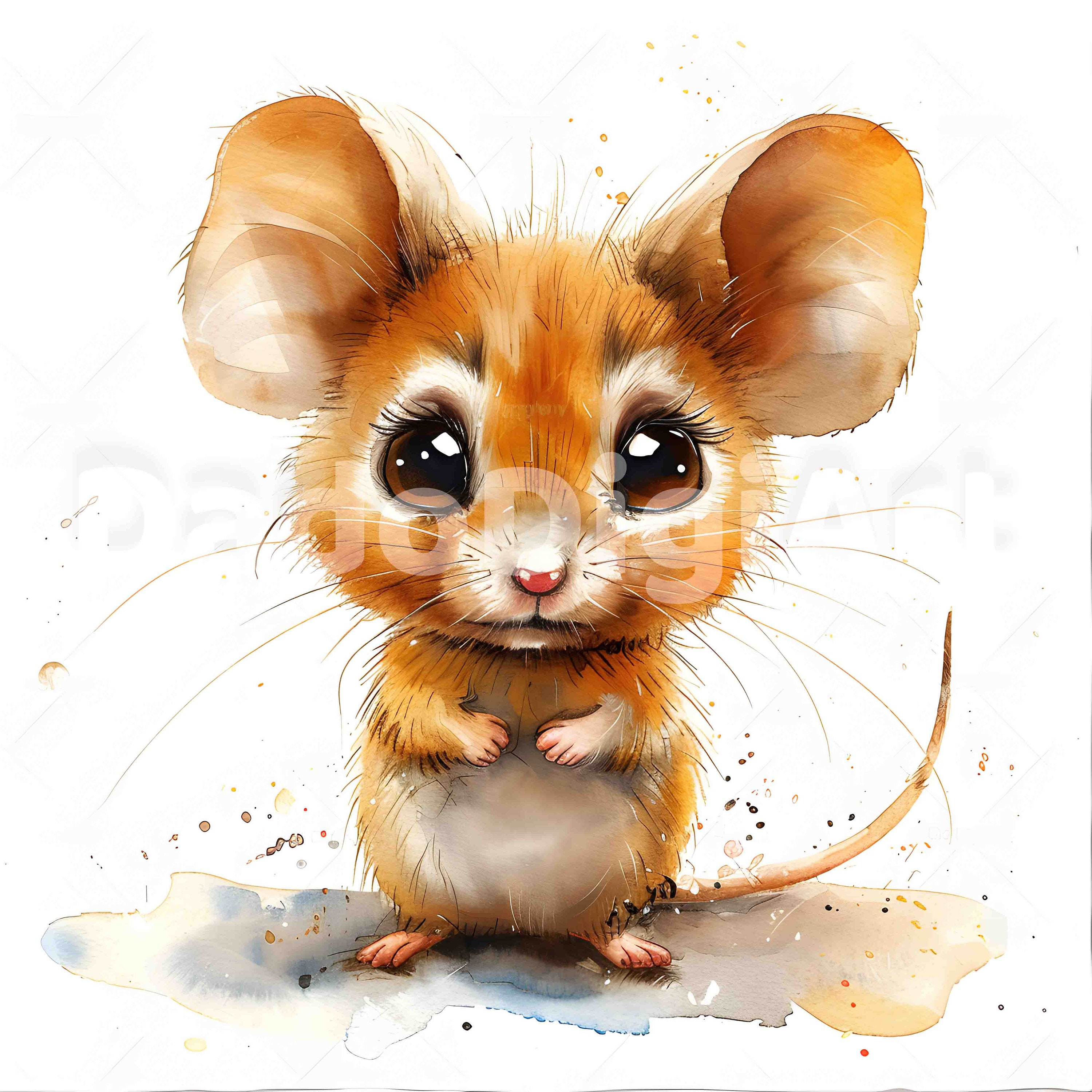 15 Cute Whimsical Mouses Clipart Printable, Watercolor, High Quality ...