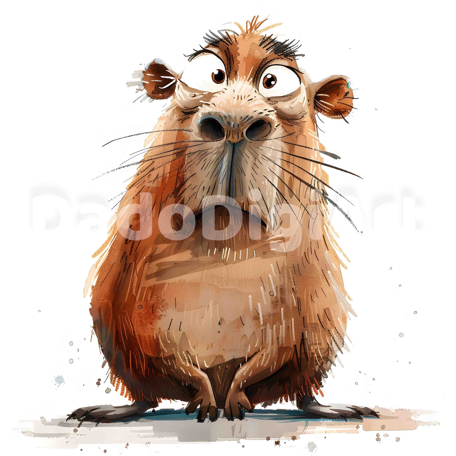 16 Funny Quirky Capybaras Clipart - Printable, Watercolor, High Quality ...