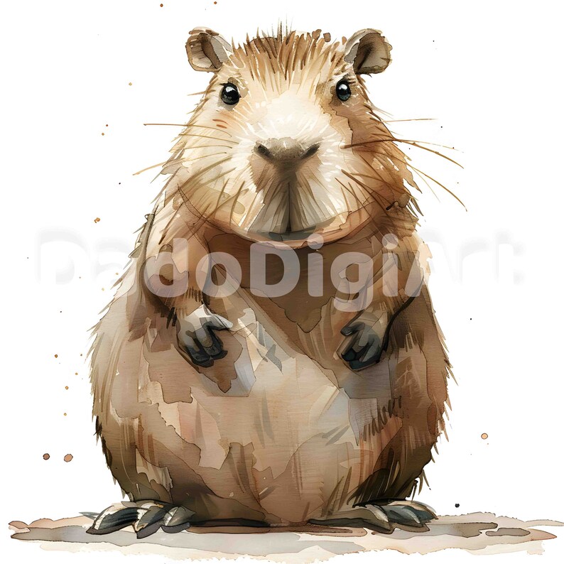 16 Funny Quirky Capybaras Clipart - Printable, Watercolor, High Quality ...