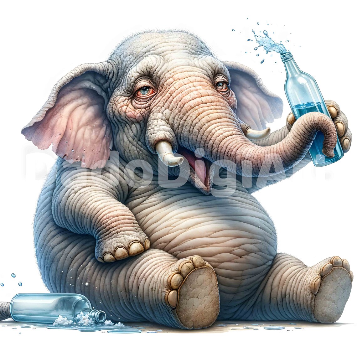 Drunk Elephant Clipart - Flag, Printable, Watercolor, High Quality JPG ...