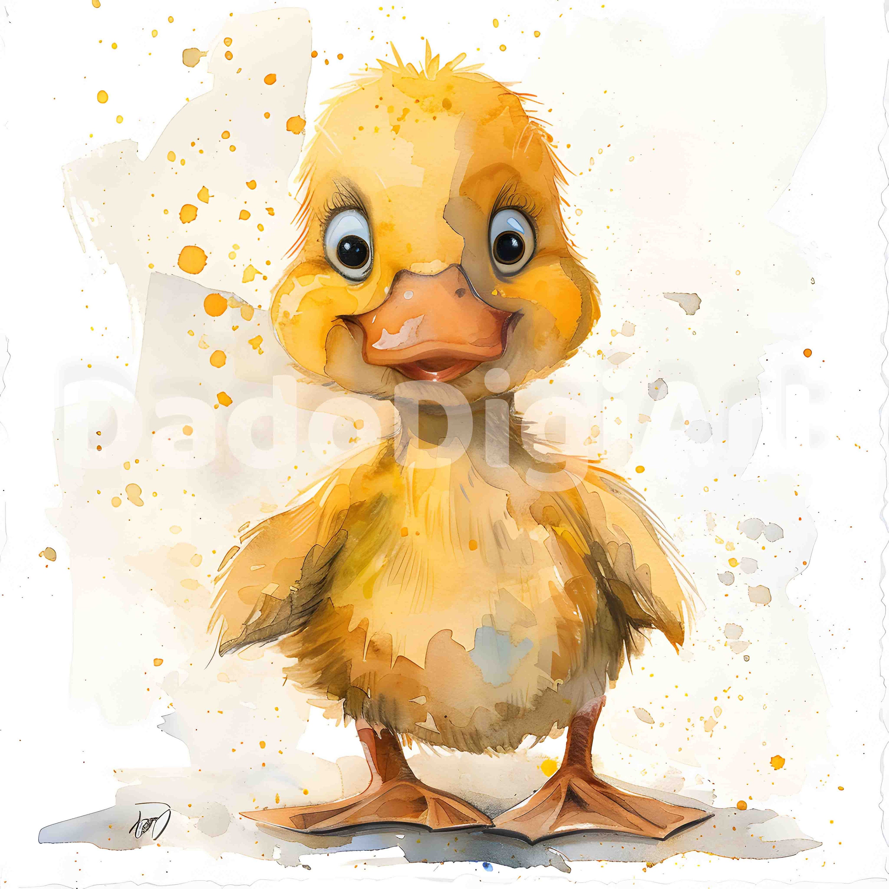 11 Funny Whimsical Duck Clipart Printable, Watercolor, High Quality ...