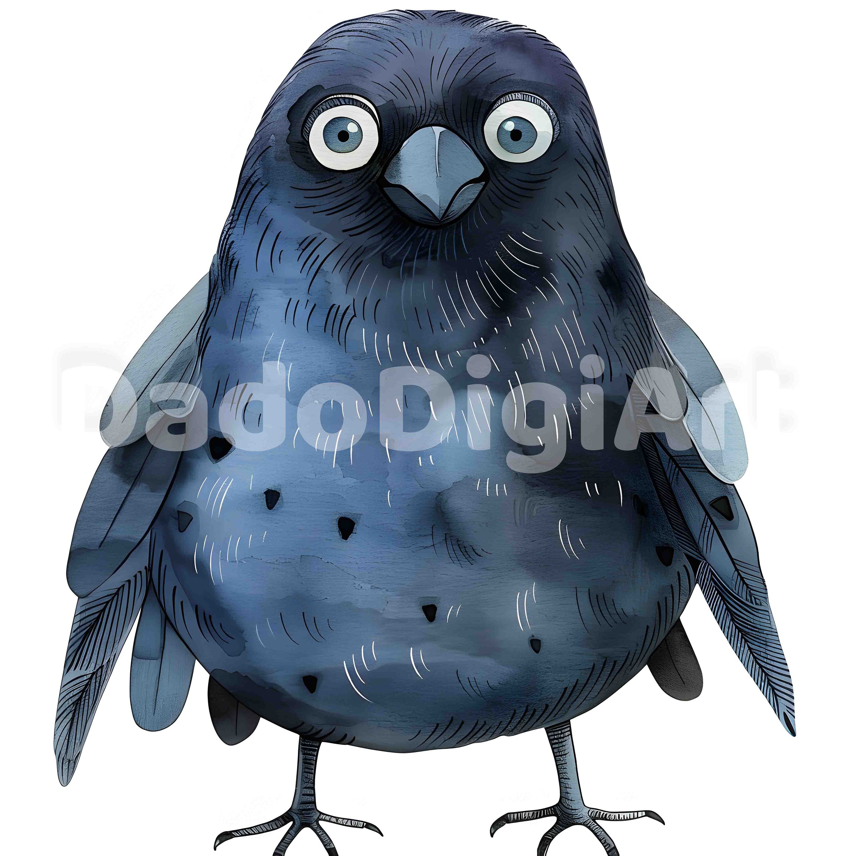 15 Funny Quirky Crows Clipart - Printable, Watercolor, High Quality ...