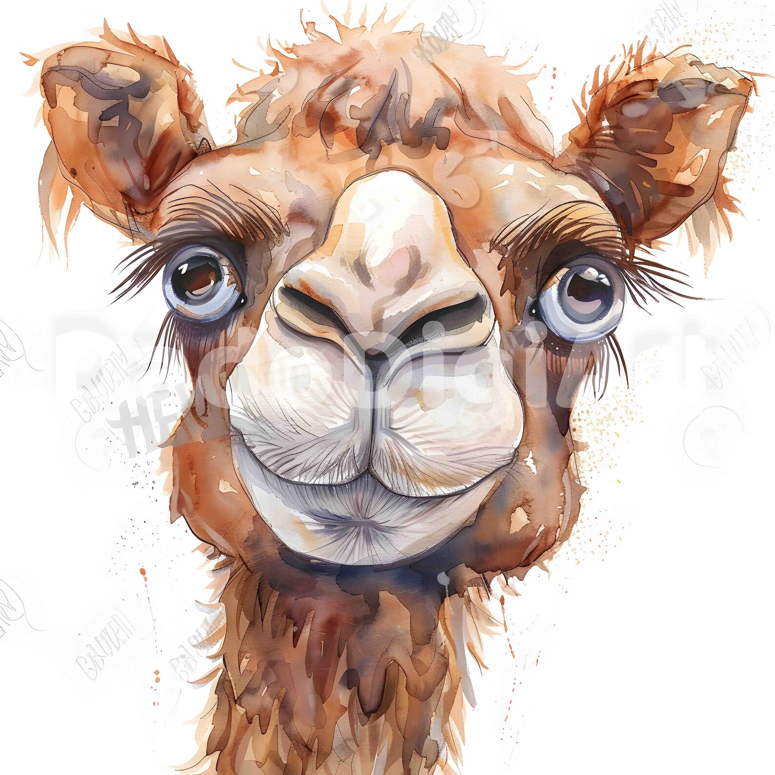17 Funny Whimsical Camel Clipart - Printable, Watercolor, High Quality ...