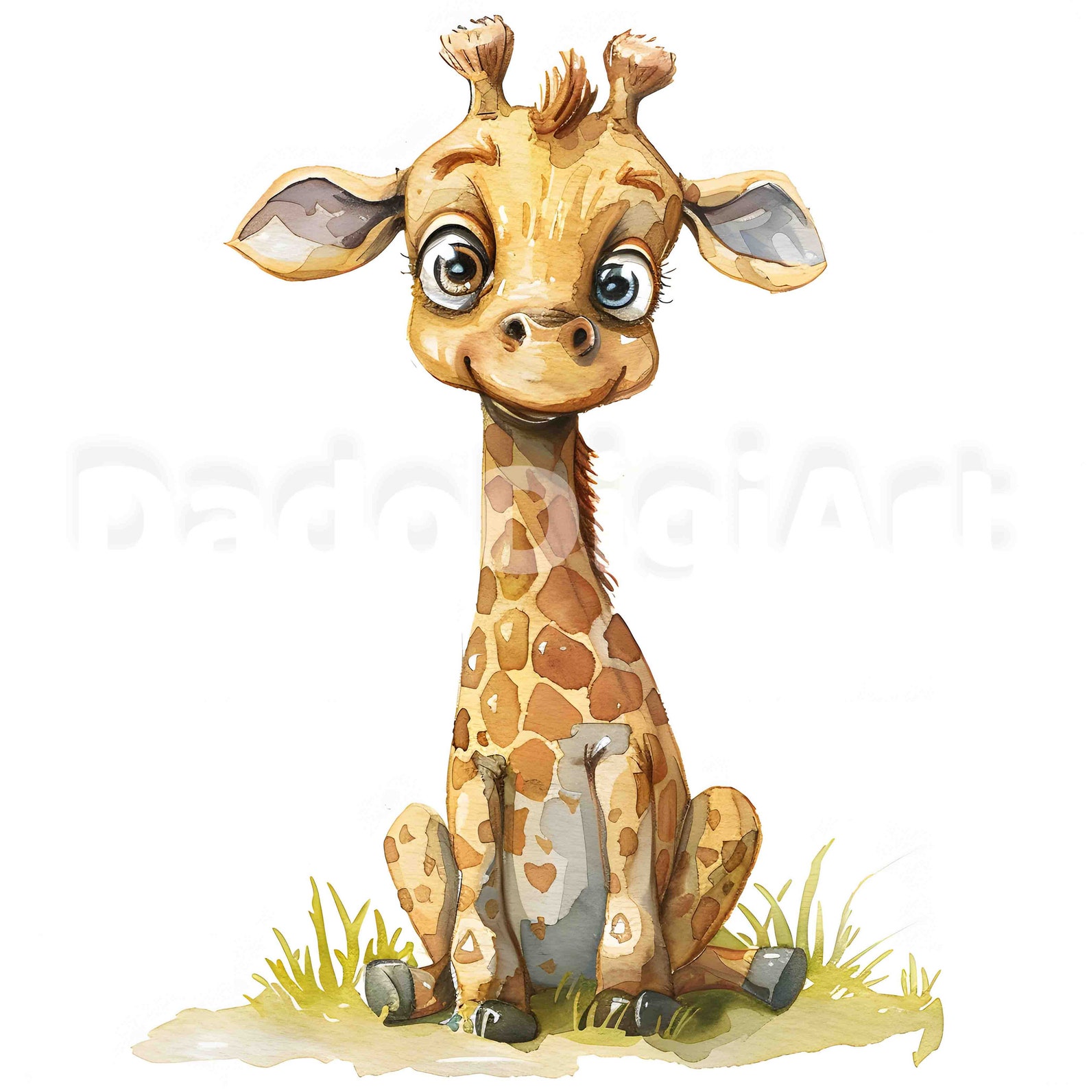 12 Funny Quirky Giraffes Clipart - Printable, Watercolor, High Quality ...