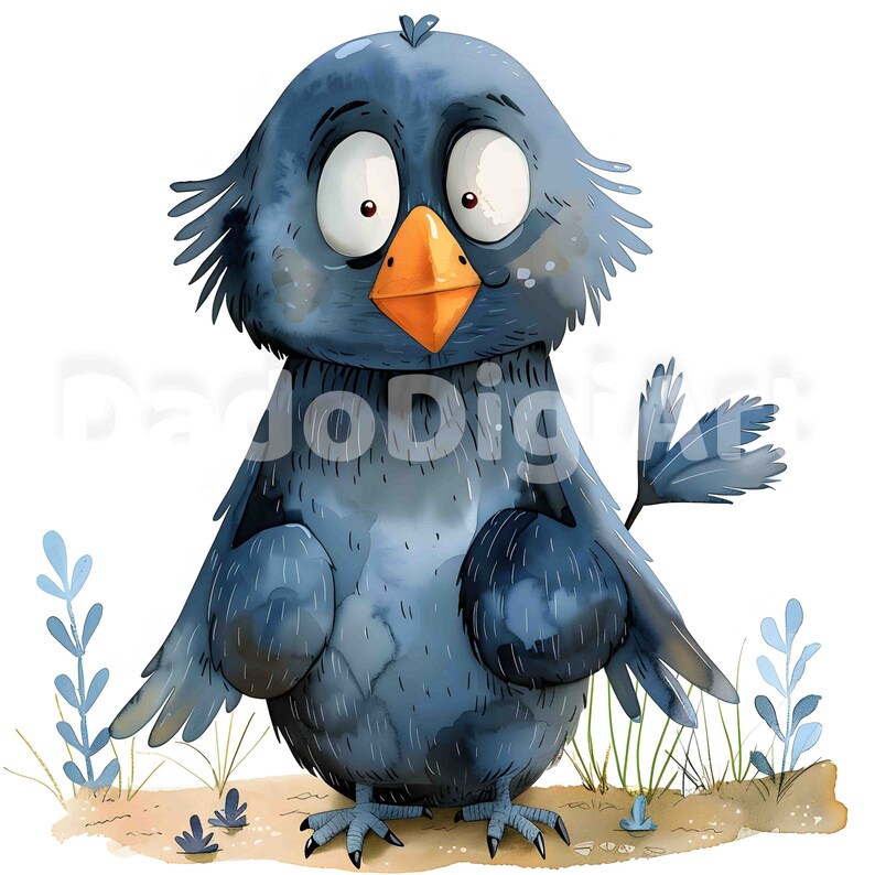 15 Funny Quirky Crows Clipart - Printable, Watercolor, High Quality ...