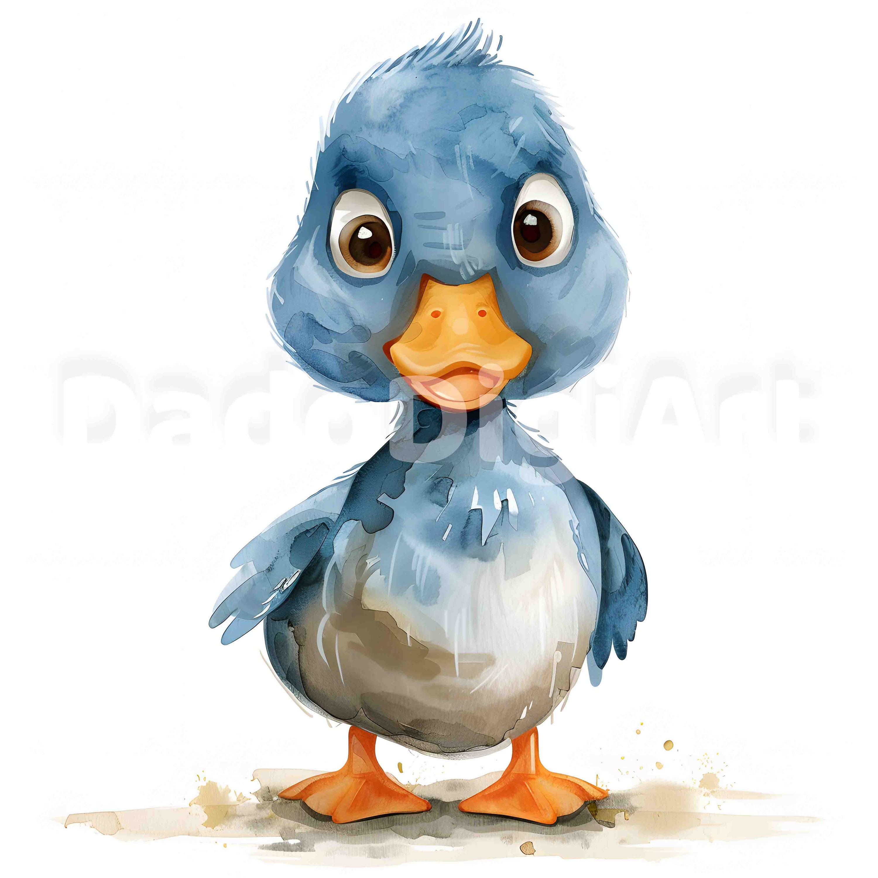 11 Funny Whimsical Duck Clipart Printable, Watercolor, High Quality ...