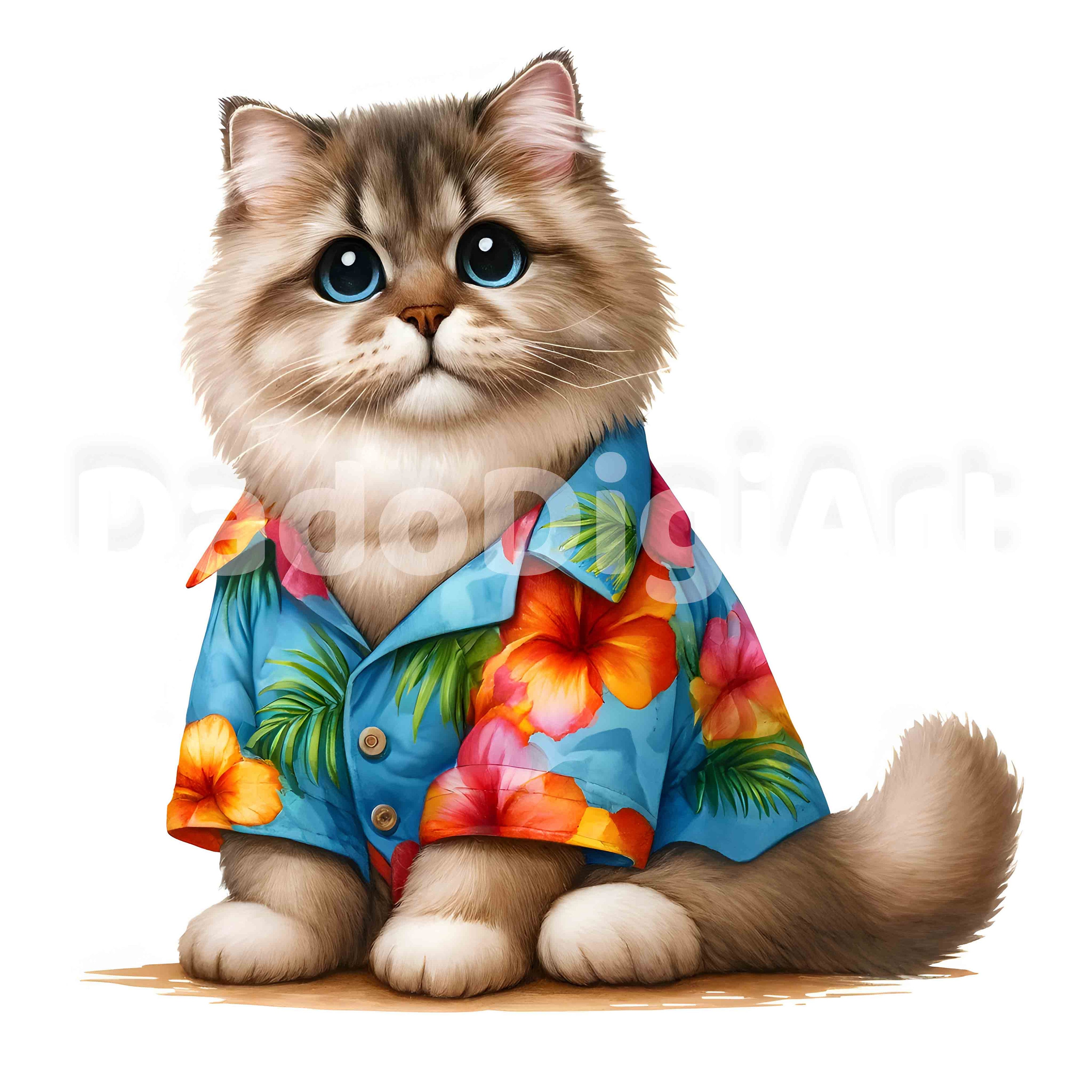 Summer Cat Clipart - Flag, Printable, Watercolor, High Quality JPG ...