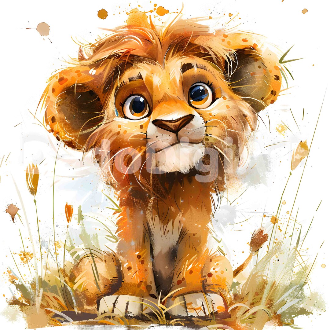10 Funny Quirky Lions Clipart - Printable, Watercolor, High Quality ...