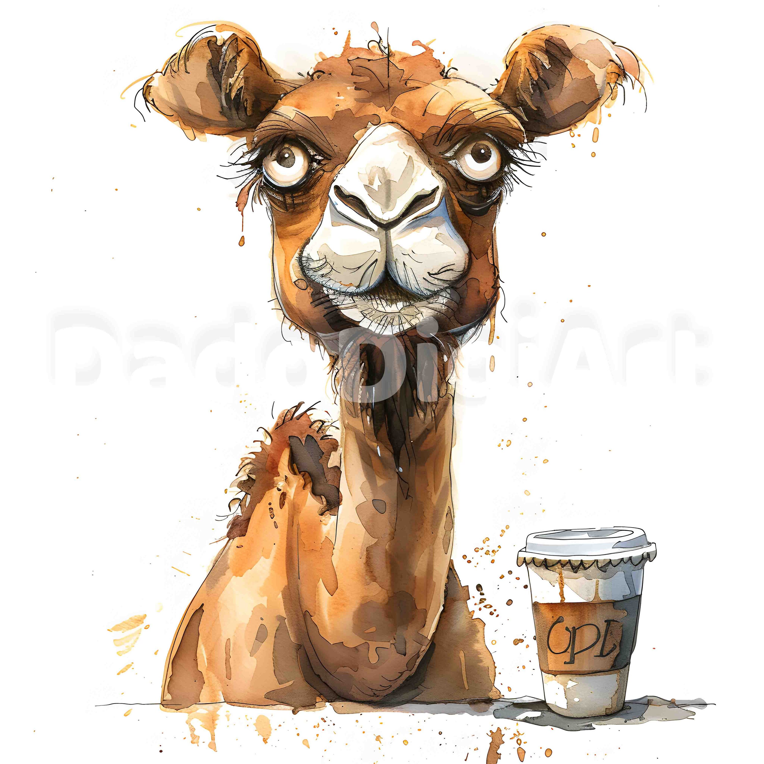 17 Funny Whimsical Camel Clipart - Printable, Watercolor, High Quality ...