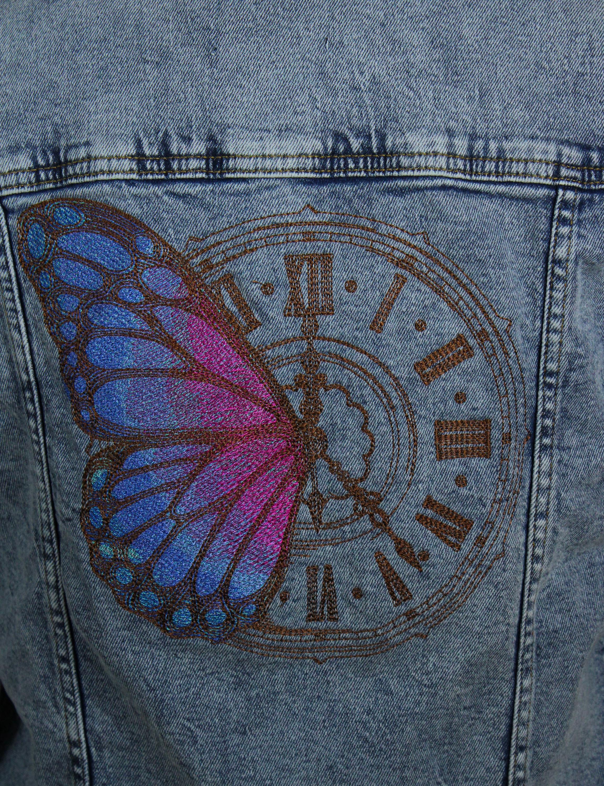Denim Jacket for Women With Embroidered Back - Etsy