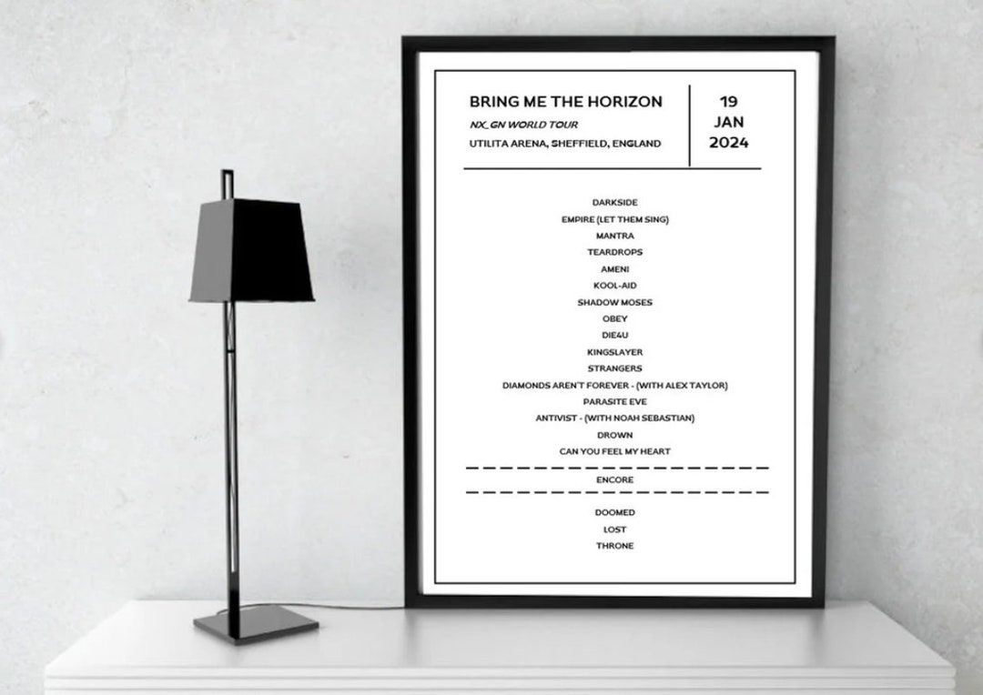 Set List Personalised Print Choose Your Own Setlist Personalised Music ...