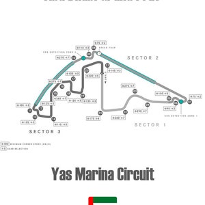 F1 Yas Marina Circuit Abu Dhabi Grand Prix Track Map - Etsy Canada