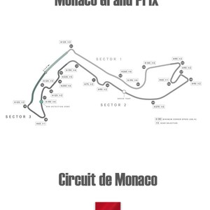 F1 Circuit De Monaco Monaco Grand Prix Track Map - Etsy