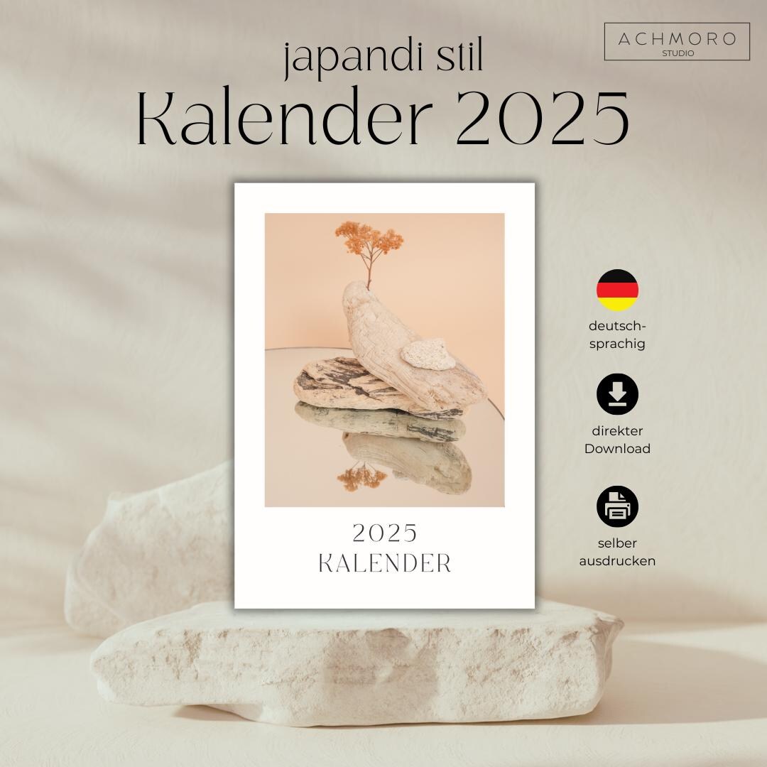 Download PDF: Printable Calendar 2025 Japandi Style, Minimalist ...