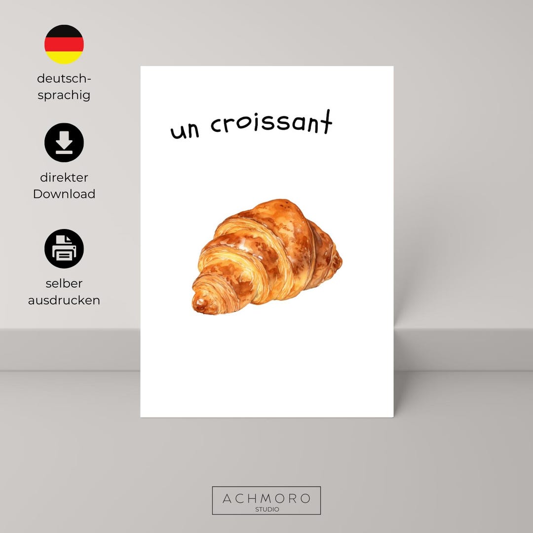 Download: Postcard - Un Croissant | Card to Print | to Give as a Gift ...