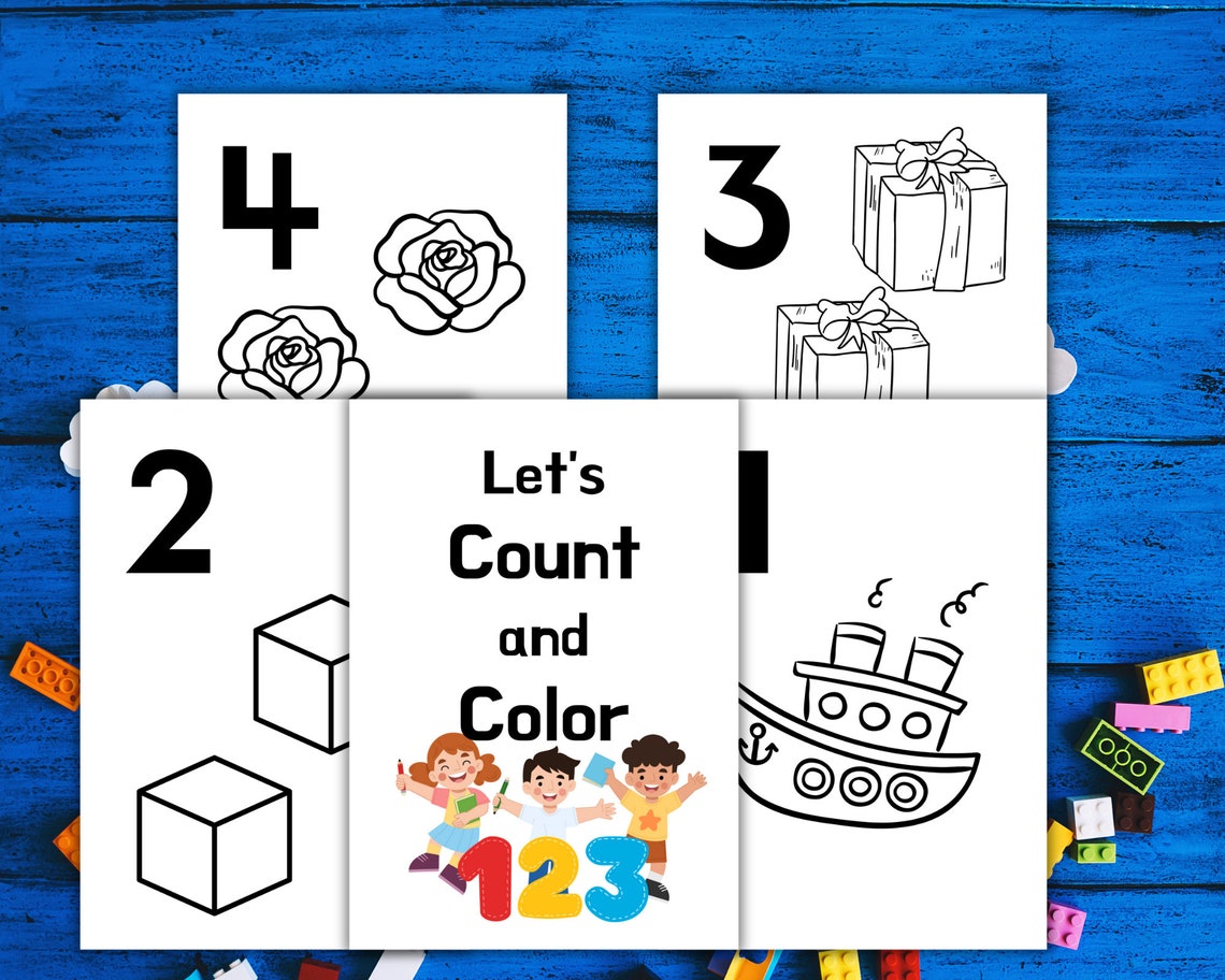 Printable Counting Coloring Book, Educational Coloring Book, Counting ...