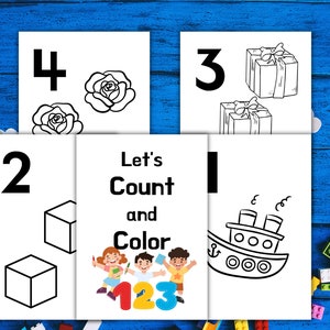 Printable Counting Coloring Book, Educational Coloring Book, Counting ...