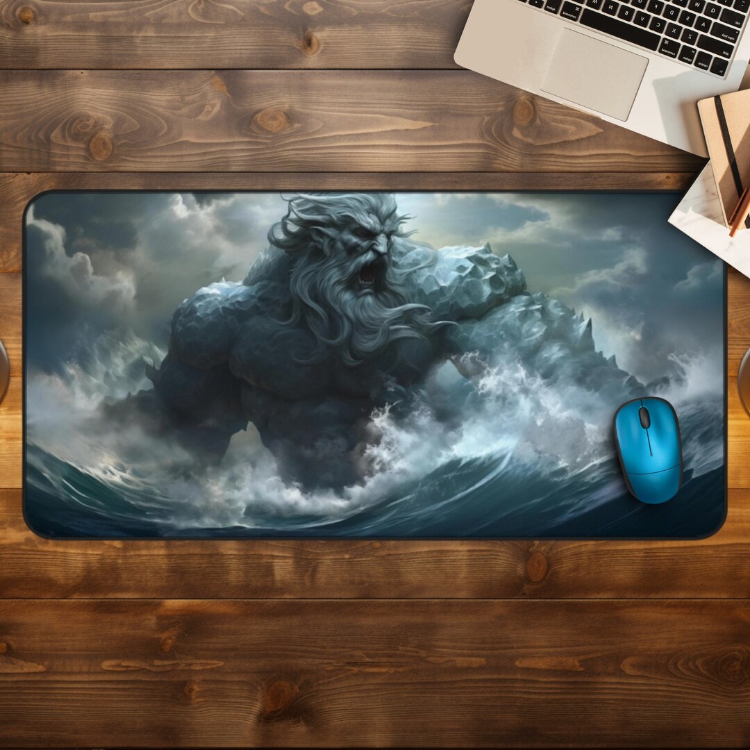 Nordic Viking Desk Mat, Sea Creature Mouse Pad, XL Norse Mythology ...