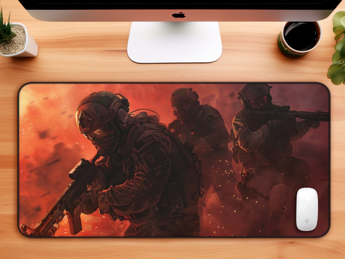 Military Soldier From the US Army in Red Smoke Mouse Pad - Etsy