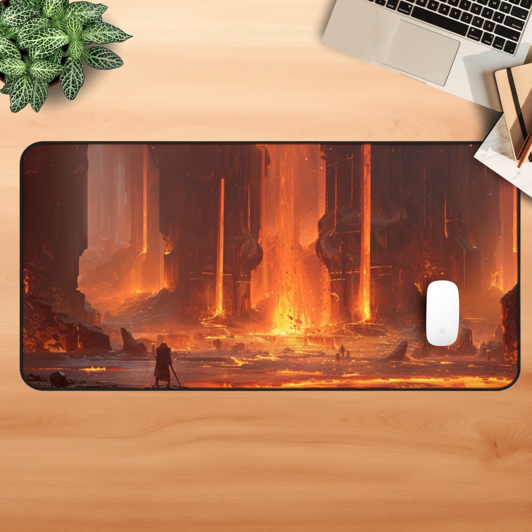 Forge Deskmat Forge, Lava Mousepad, Enchanted Smithing Mat, Computer Gaming Desk Mat, Laptop Mat ...