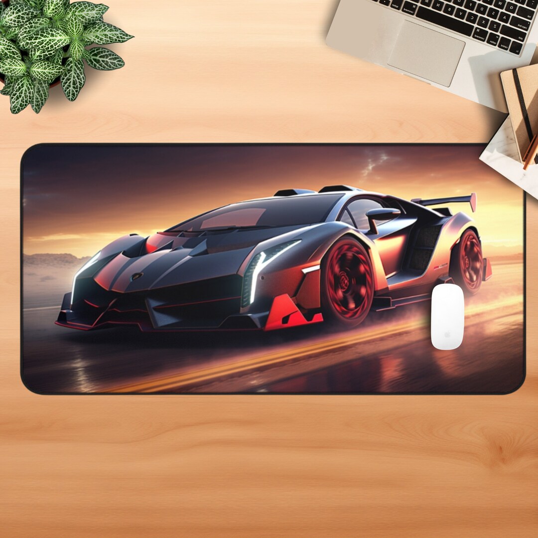 Car Gaming Mouse Pad Lamborghini Desk Mat Supercar Desk Mat Car Large ...